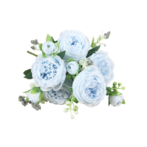 Blue Blue Artificial Silk Fake Flowers For Wedding Home Decor Table ...