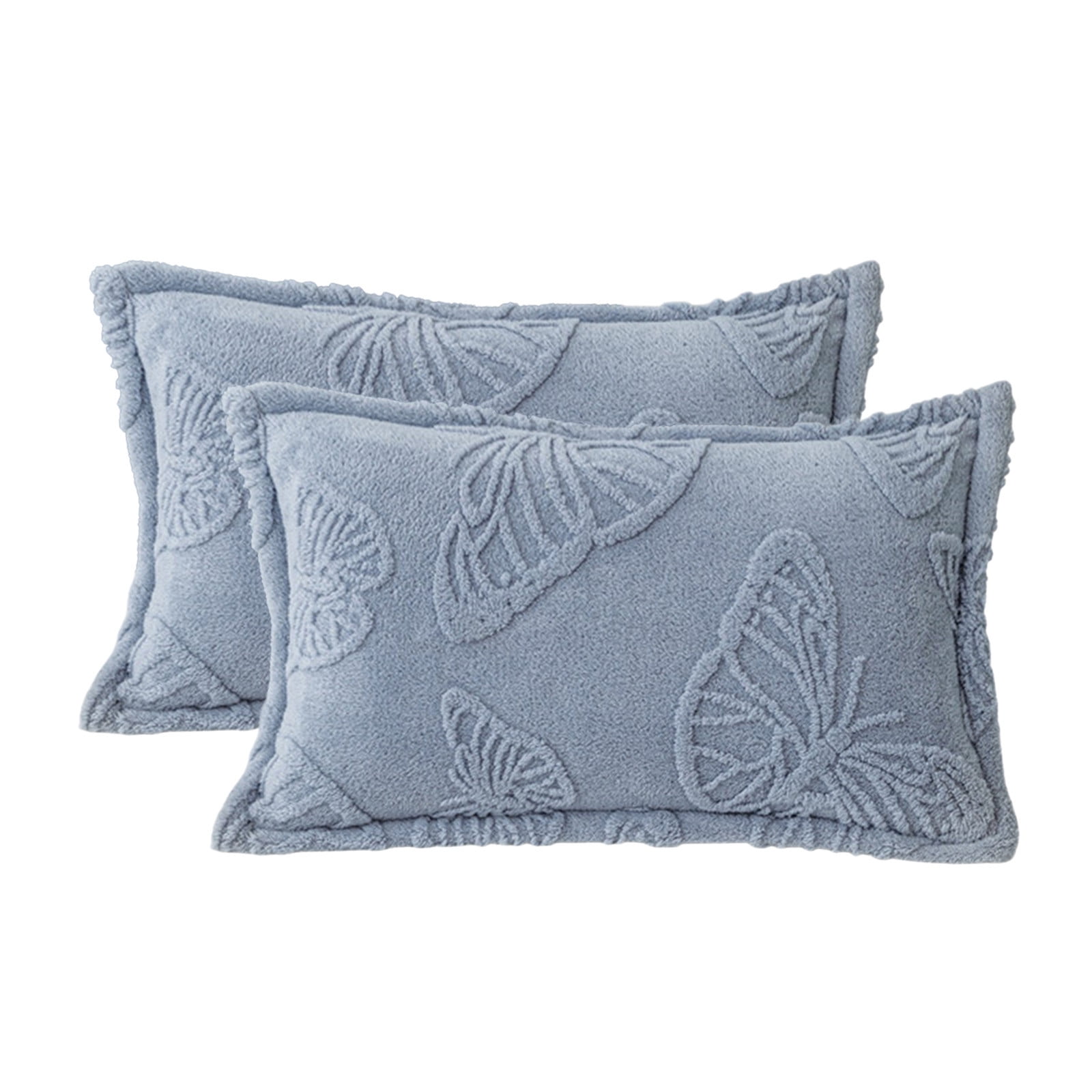 Blue Blue Butterfly Design Velvet Pillowcases Pair Double-Sided Soft ...