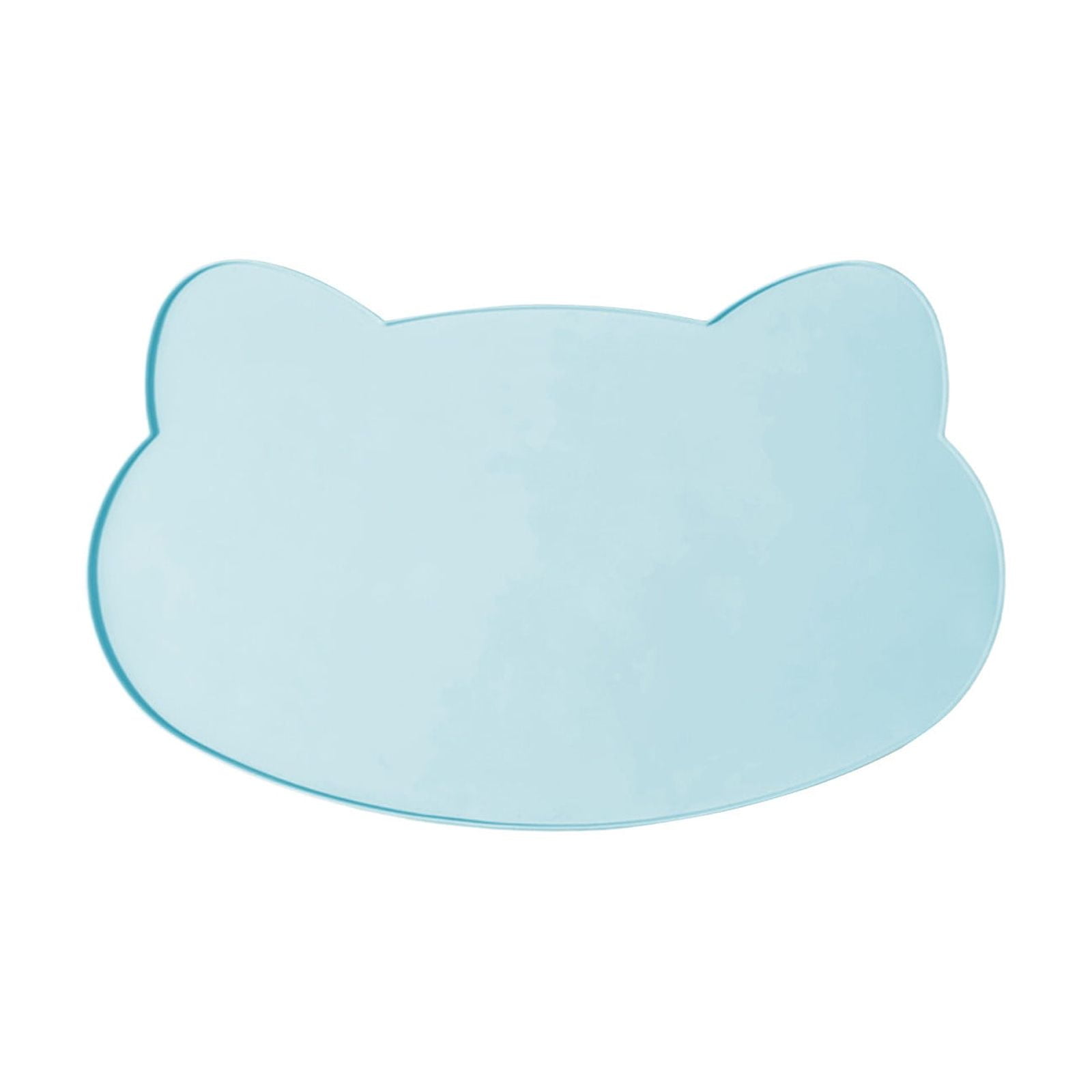 Blue Blue Compact Silicone Pet Feeding Mat With Raised Border And ...