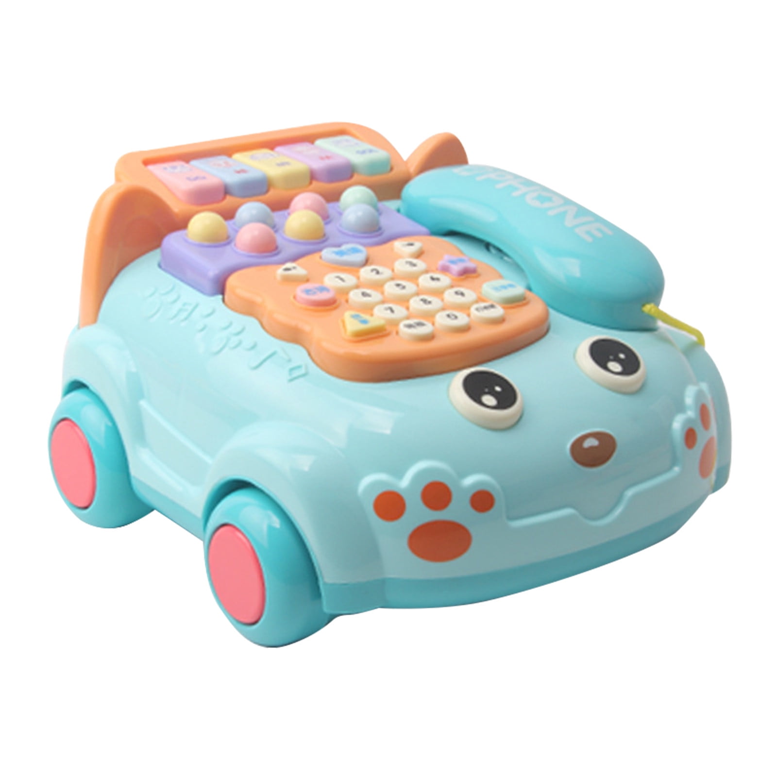 Blue Blue Educational Telephone Toy With Light Effects 6 Mode Learning ...