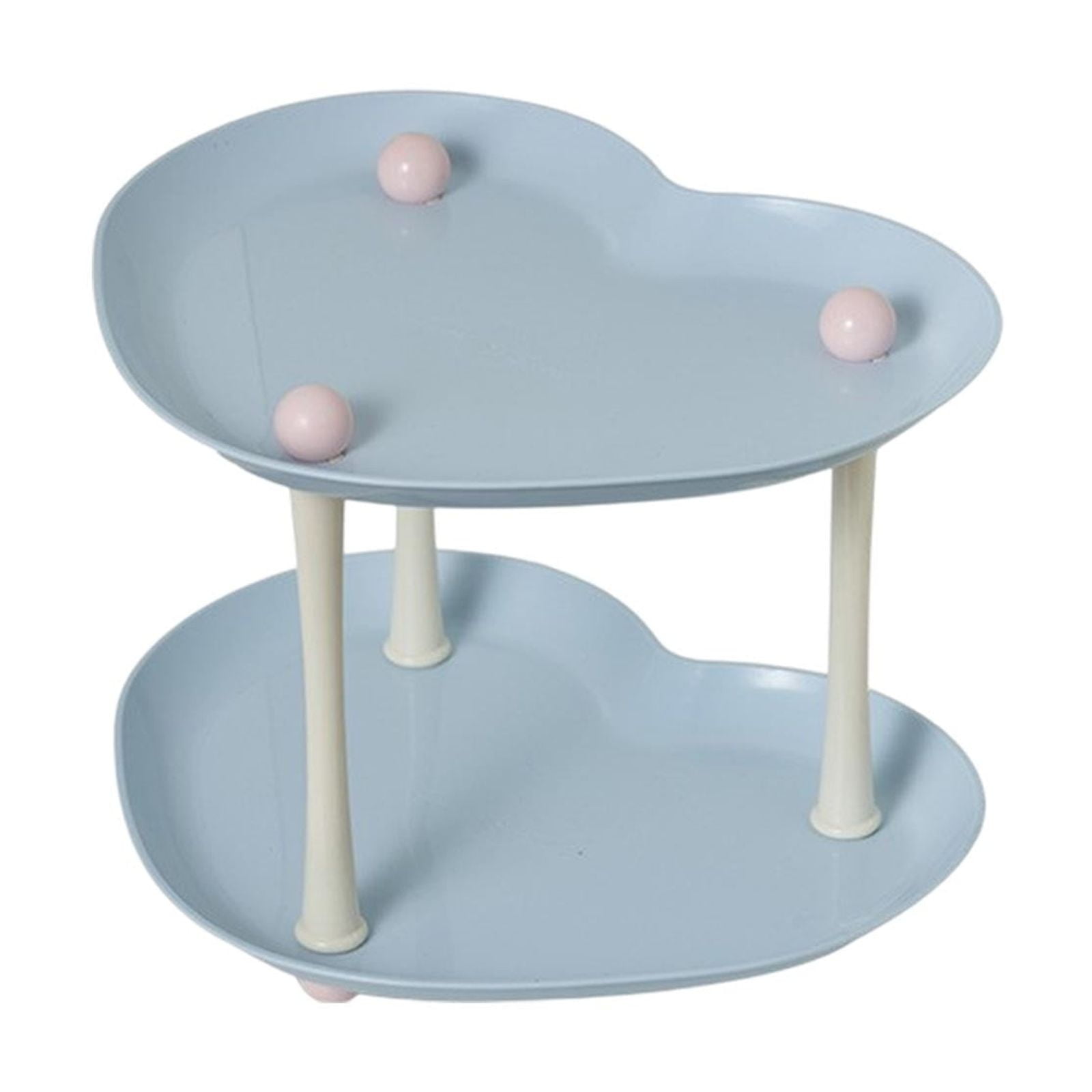 Blue Blue Heart-Shaped Two-Tier Tray – For Snacks, Cups, Keys, Jewelry ...