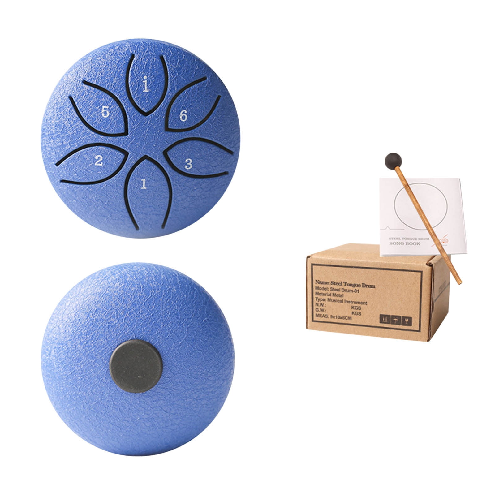 Blue Blue Mini Steel Tongue Rain Drum Musical Instrument 3 Inch 6 Tone ...