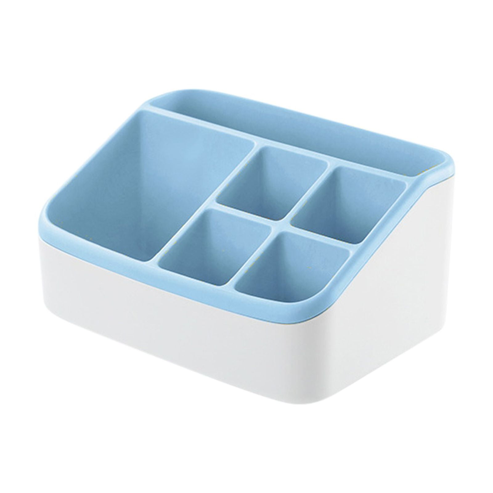 Blue Blue Plastic Storage Box With 6 Compartments For Counter ...