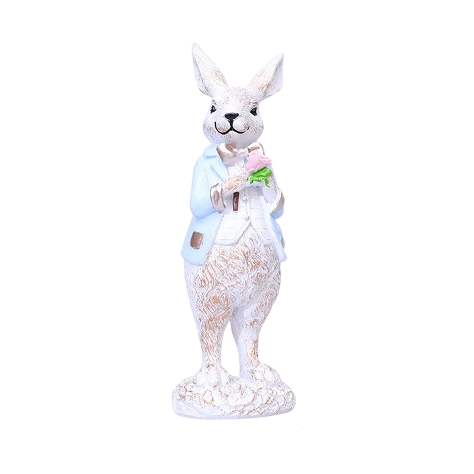 Blue Blue Resin Easter Bunny Figurine With Smooth Finish, Compact ...