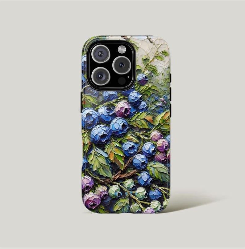 Blue Blueberries Cute Nature Aesthetic Summer Fruit Pattern Phone Case ...