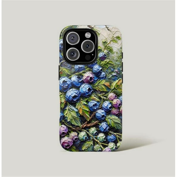 Blue Blueberries Cute Nature Aesthetic Summer Fruit Pattern Phone Case ...