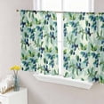 Blue Blueberries Sheer Curtains for Living Room Bedroom, Green Leaf ...