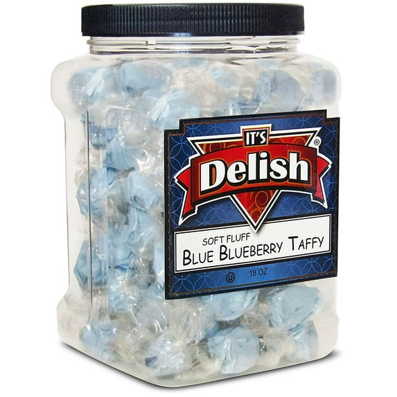 Blue Blueberry Flavored Taffy by Its Delish, 18 OZ Jumbo Container ...