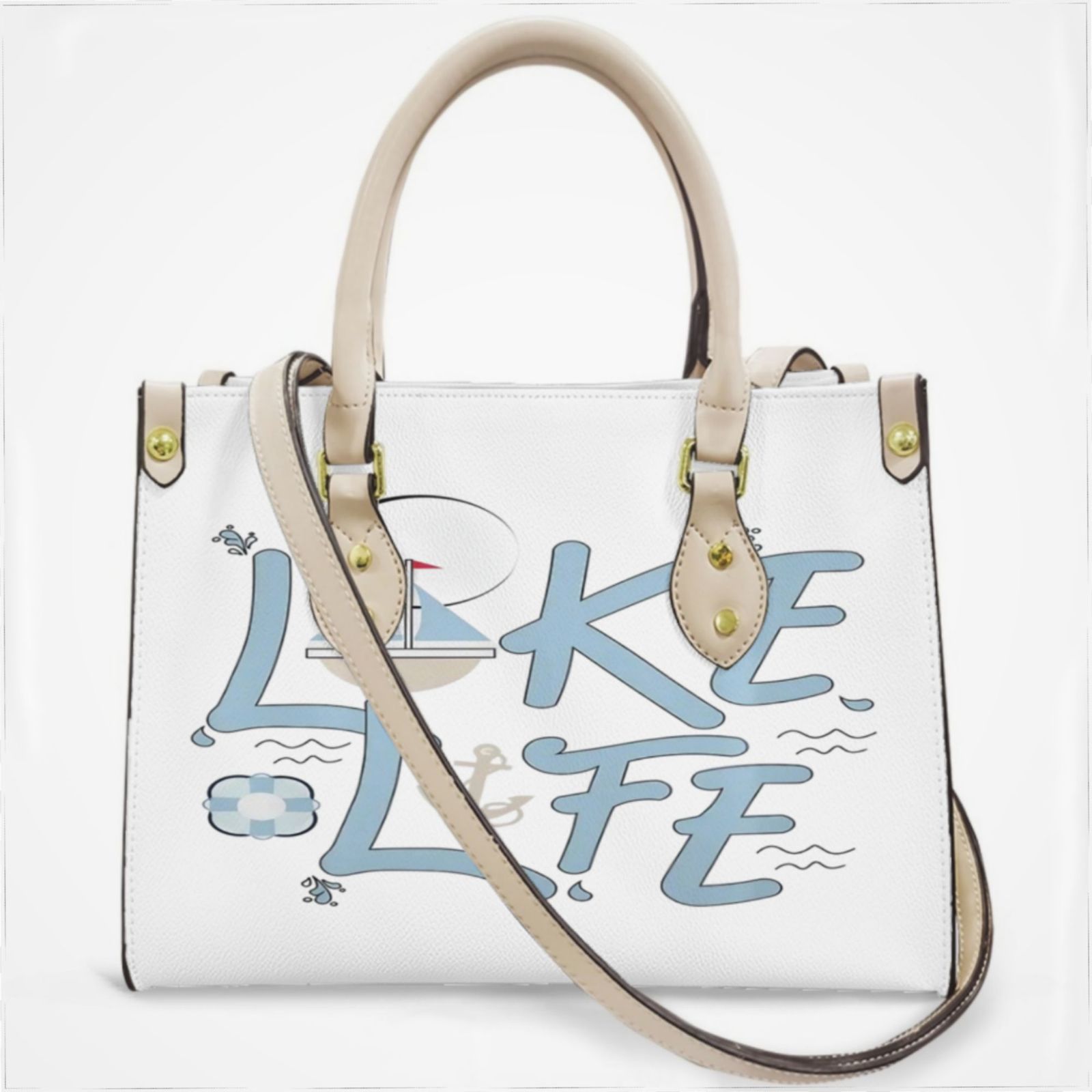 Blue Boat Anchor Lake Life Cross Body Bags For Women Small Leather ...