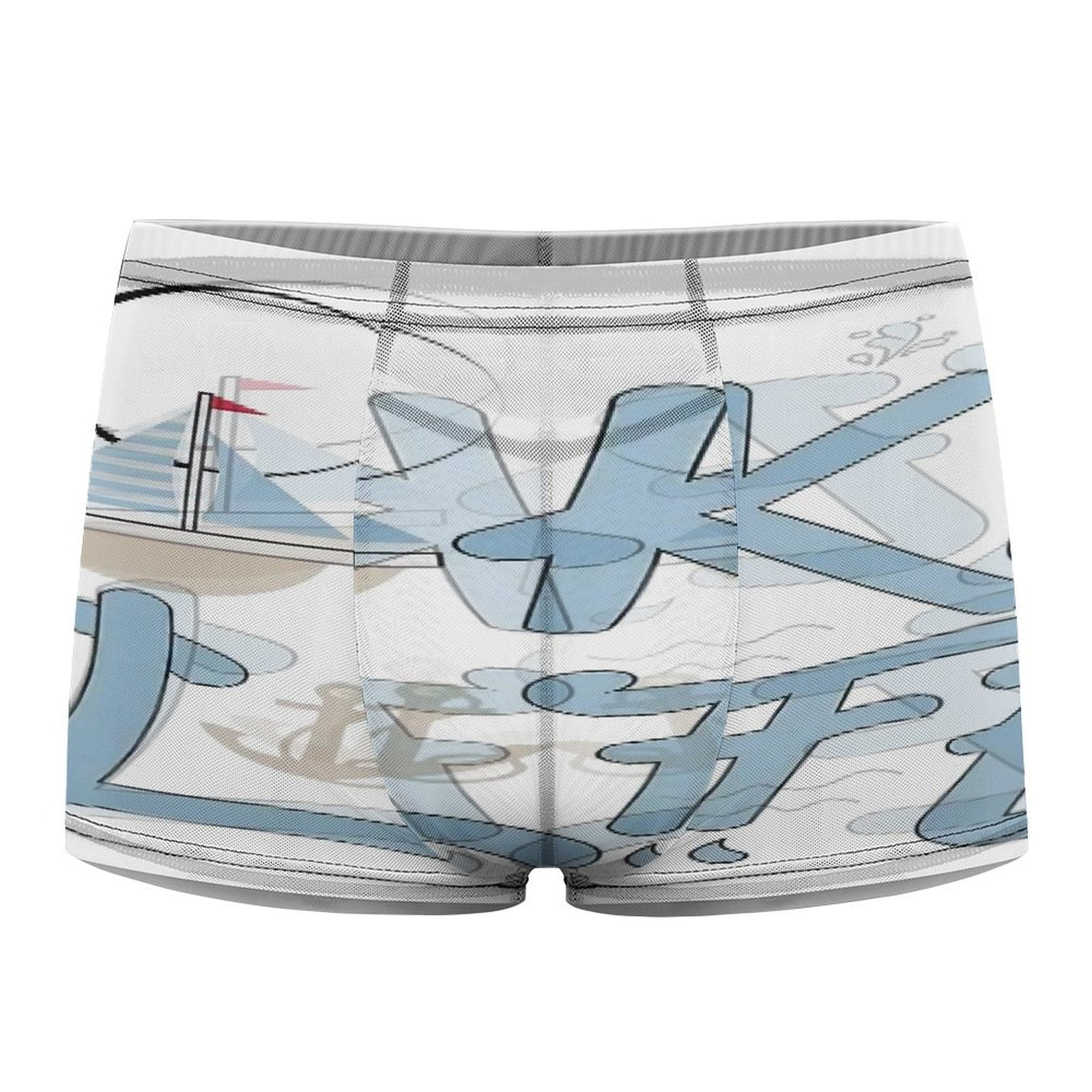 Blue Boat Anchor Lake Life Men's Mesh Boxer Briefs Cooling Breathable ...