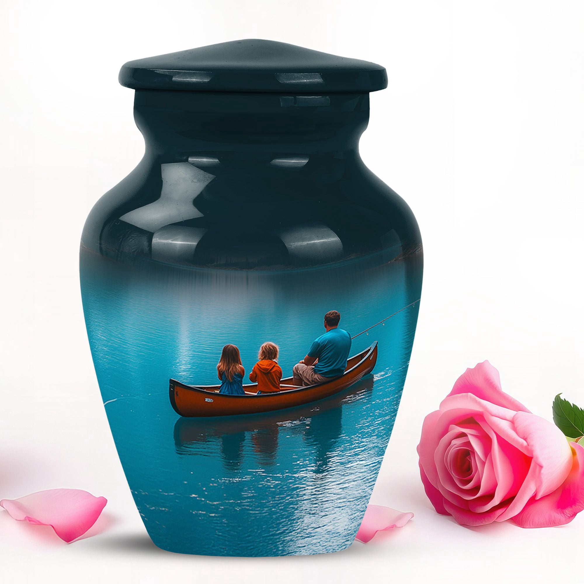 Blue Boat Fishing keepsake urns for human ashes - funeral urns for ...