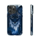 Blue Bobcat Wilderness Cat Silhouette Forest Wildlife Art Phone Case ...