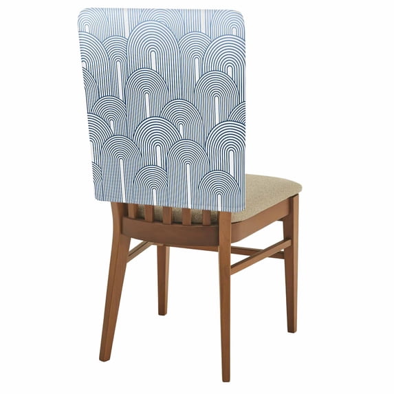 Blue Bohemian Chair Back Covers Set of 2, Abstract Stripes Texture ...