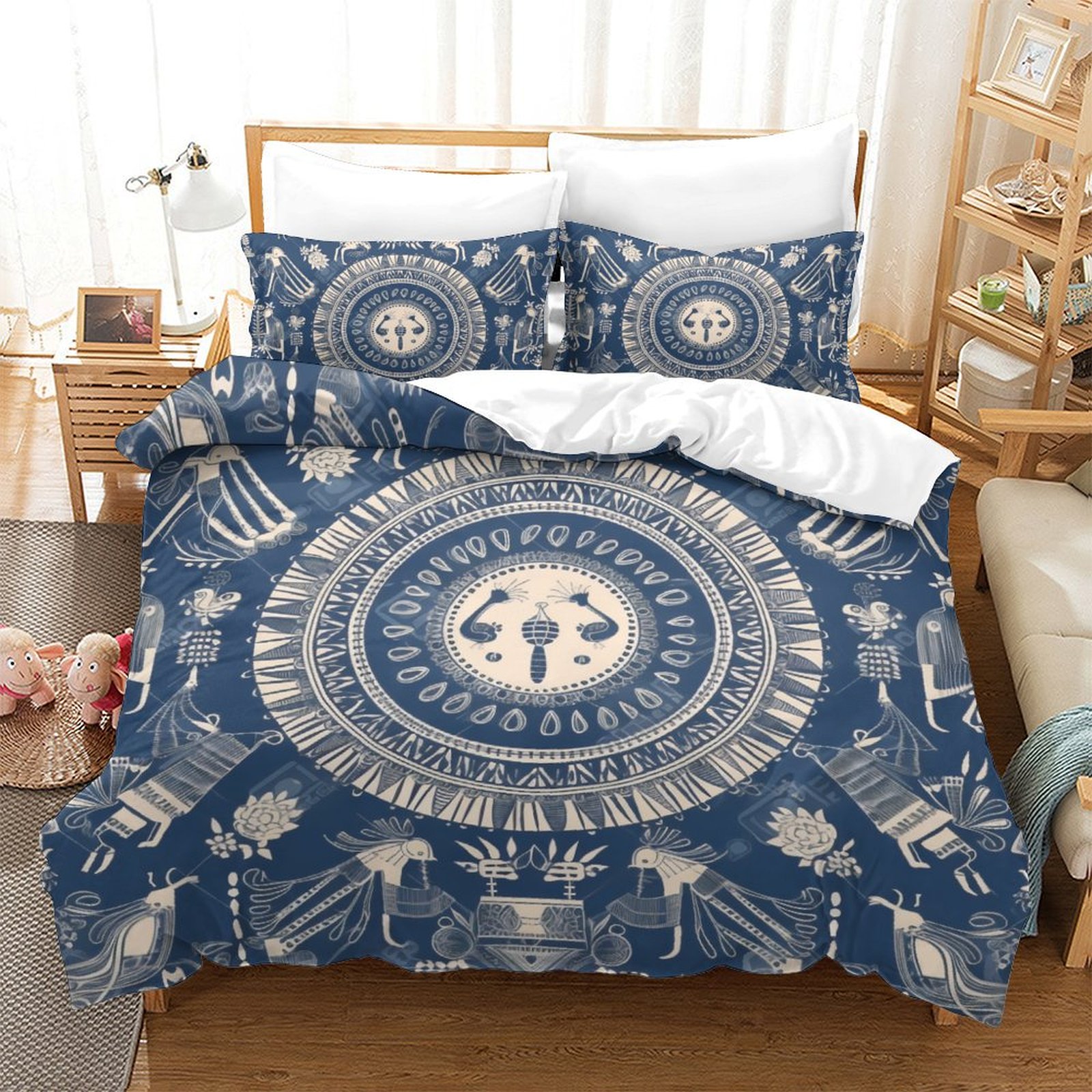 Blue Bohemian Comforter Cover Set Home Bedclothes Bedroom Decor Adult ...