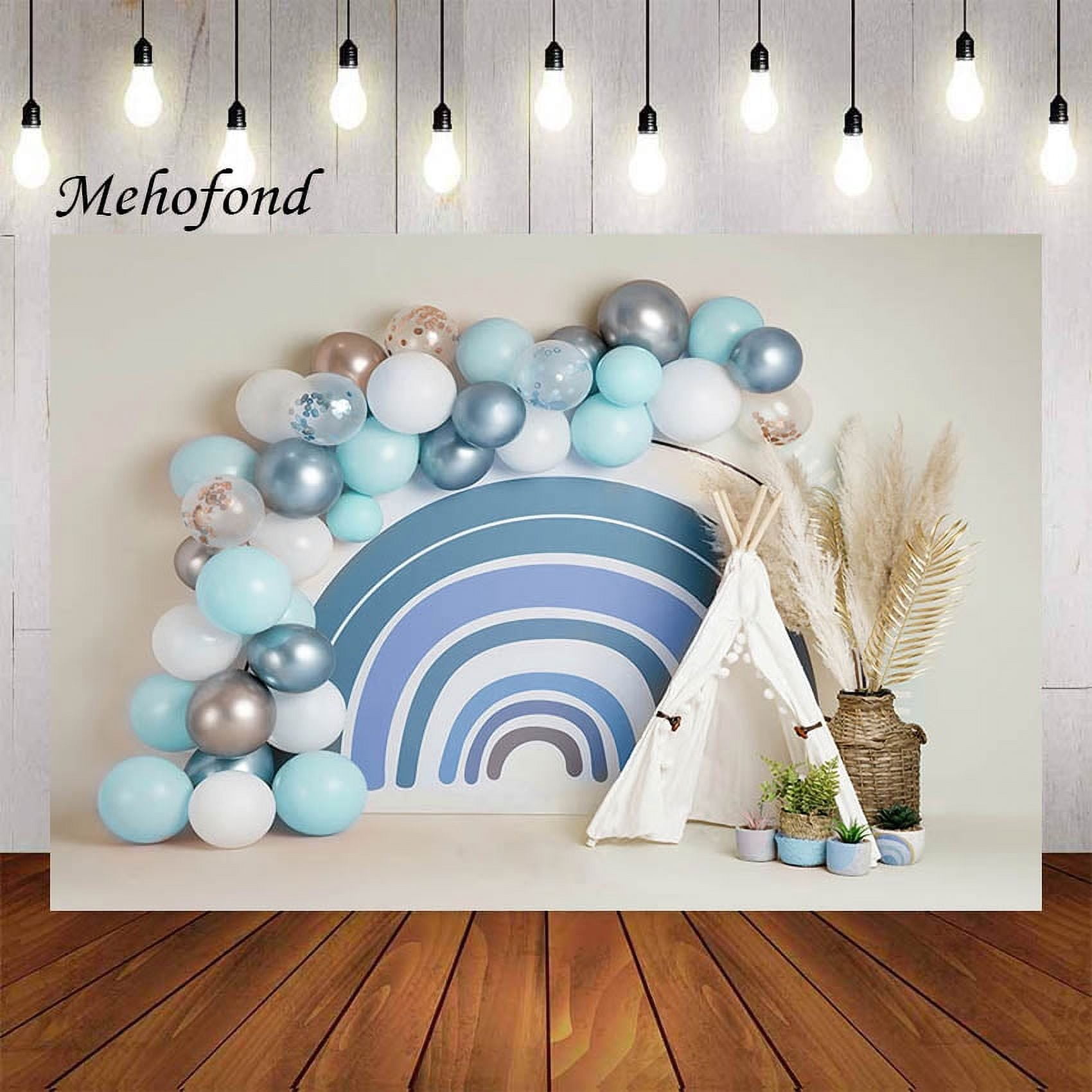 Blue Bohemian Style Balloon Boys 1st Birthday Party Baby Shower Cake ...