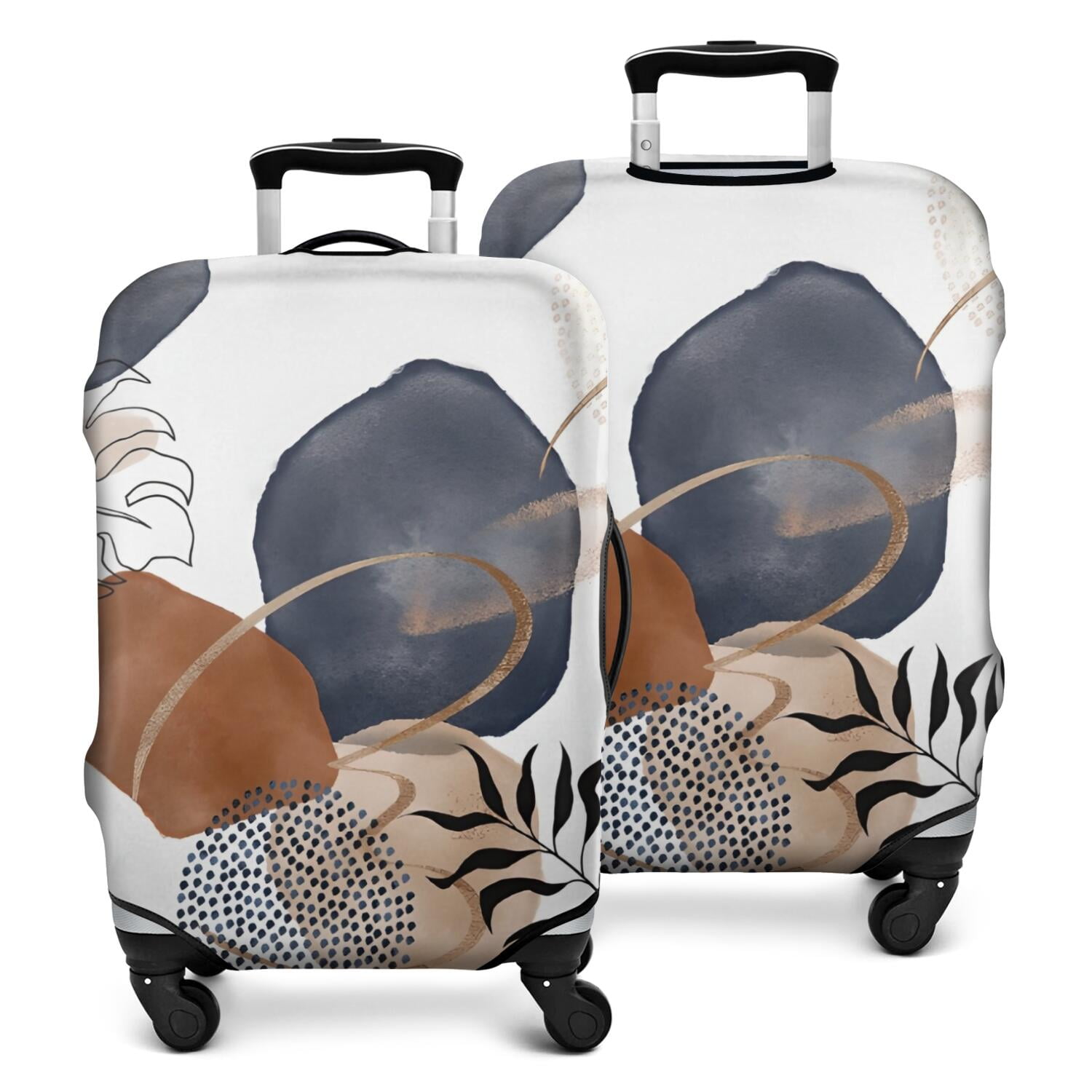 Blue Boho Abstract and Plant Pattern Luggage Cover Fashion Suitcase ...