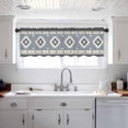 Blue Boho Aztec Valance Southwest Sheer Curtains for Kitchen Living ...