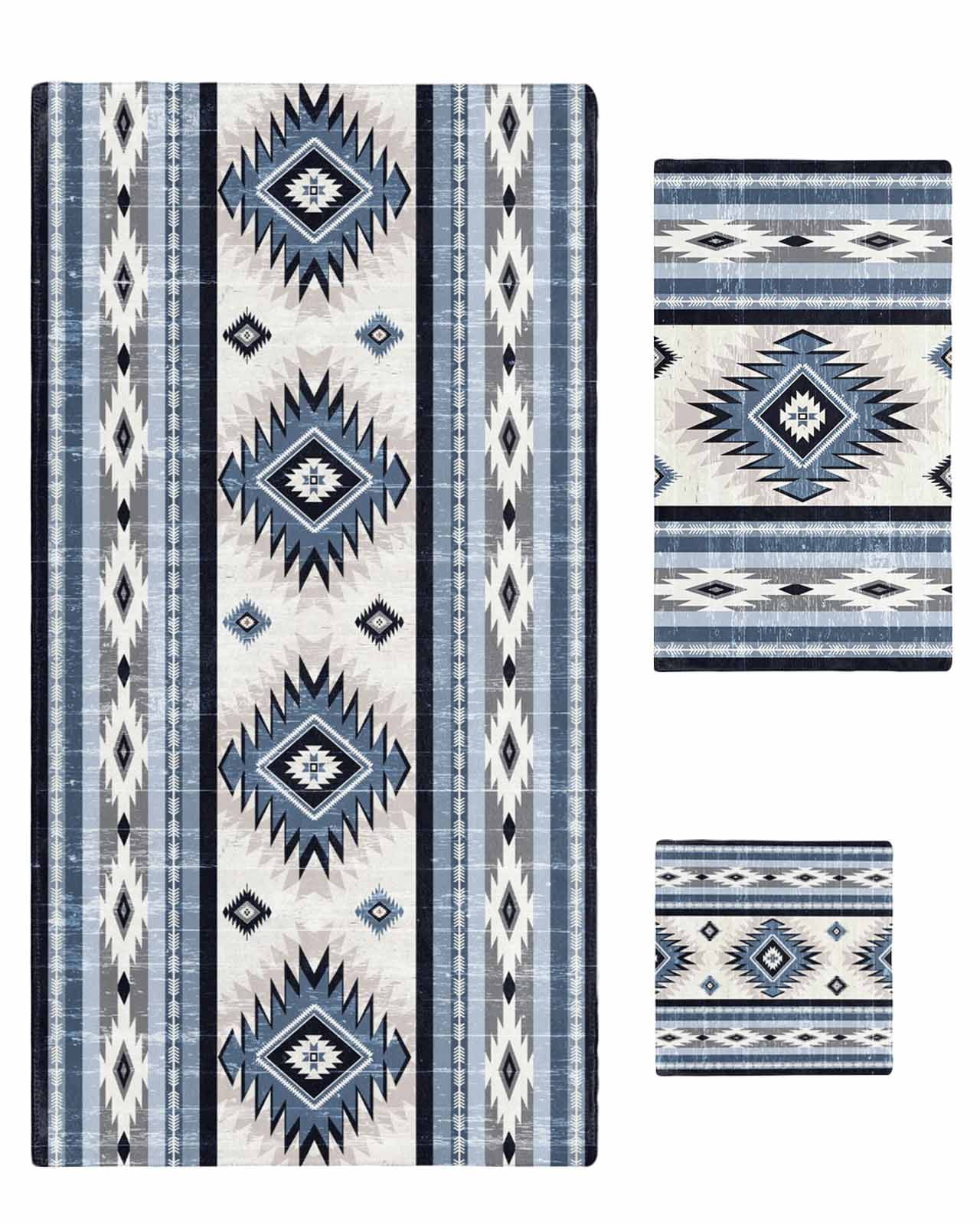 Blue Boho Bath Towels for Bathroom Set,Luxury Microfiber Towels Gifts ...