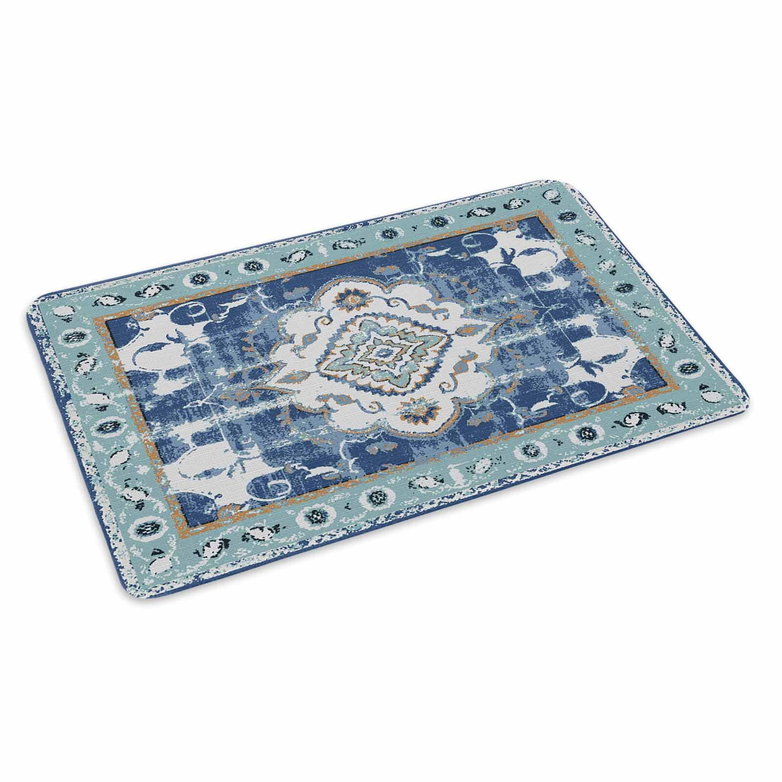Blue Boho Doormat Outdoor Entrance 16"x24", Farmhouse Bohemian ...