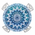 Blue Boho Floral Round Tablecloth for 45-54 Inch Tables,Fitted Table ...