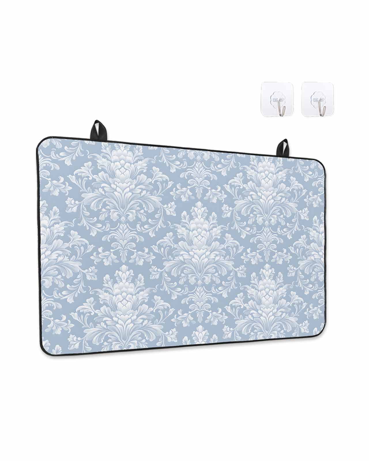 Blue Boho Floral Stove Top Covers for Electric Stove, Kitchen Glass ...