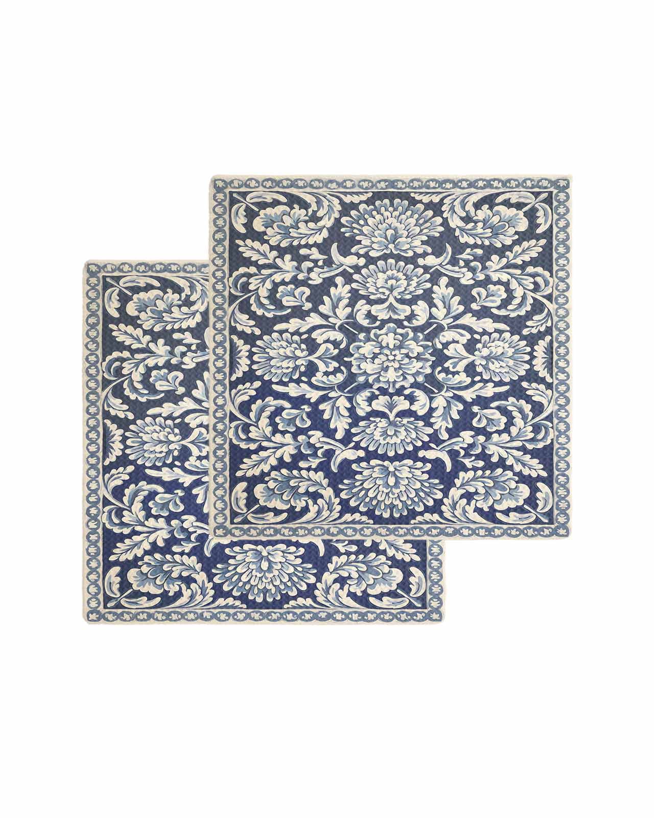 Blue Boho Flower Kitchen Dish Towels for Drying Dishes Set of 2, Country Vintage Tribal Ethnic ...