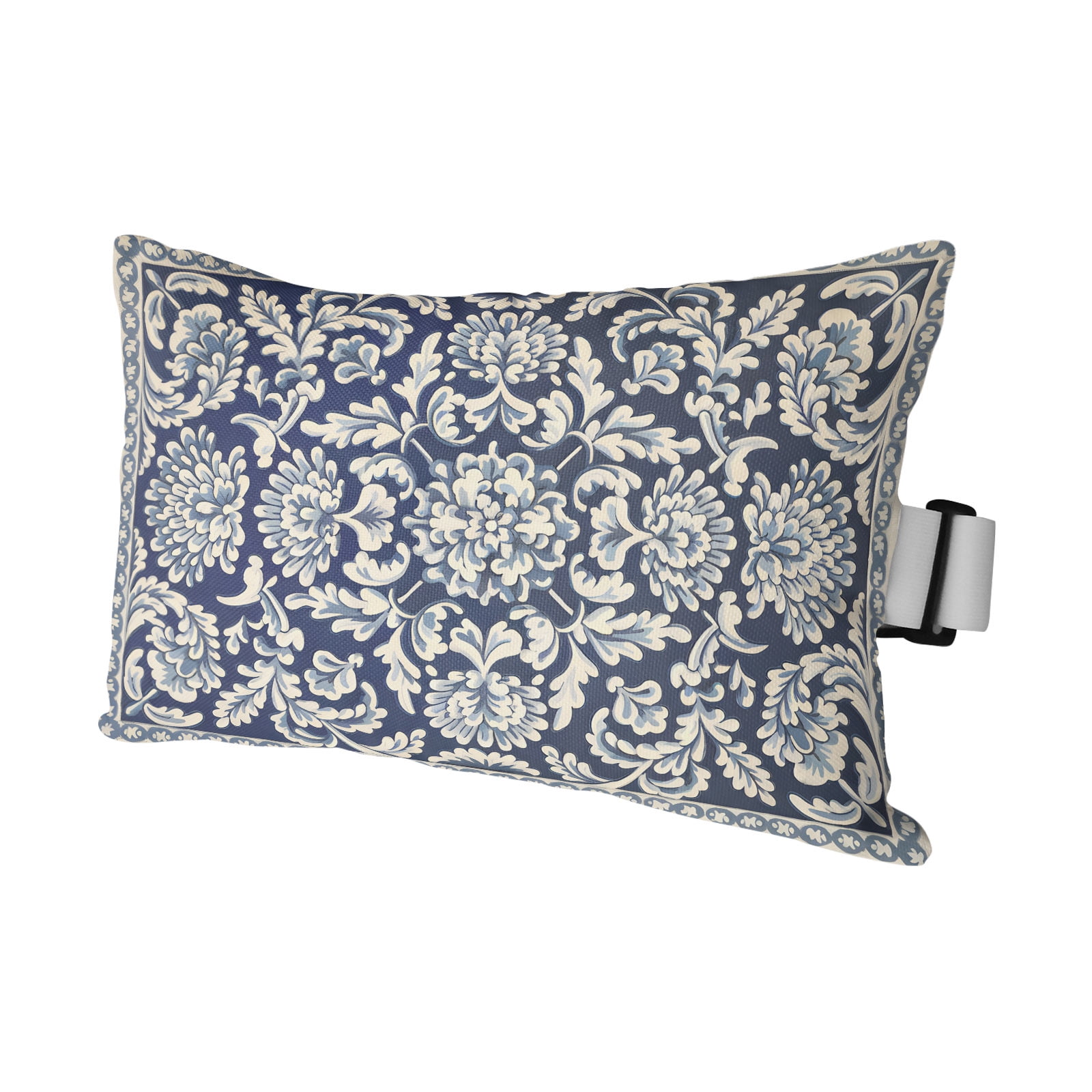 Blue Boho Flower Outdoor Pillows for Chaise Lounge Chair Waterproof ...