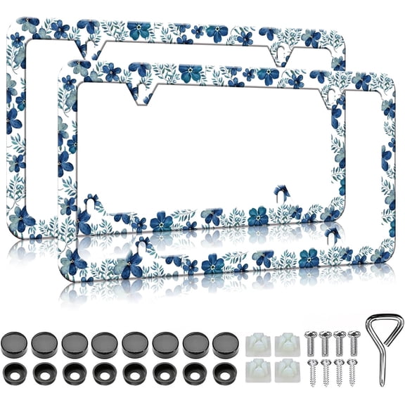 Homdrift Peace Sign Floral License Plate Frame, 2 Pack, Boho Decor ...
