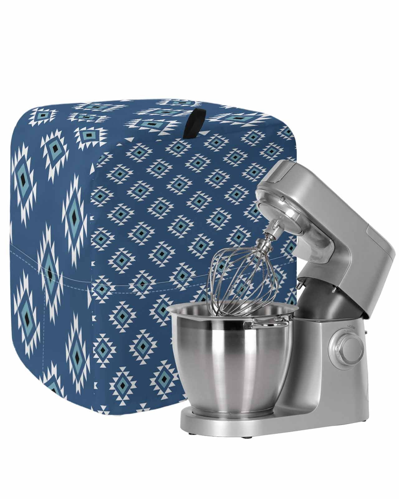 Blue Boho Geometric Stand Mixer Dust Cover with Storage Pocket ...
