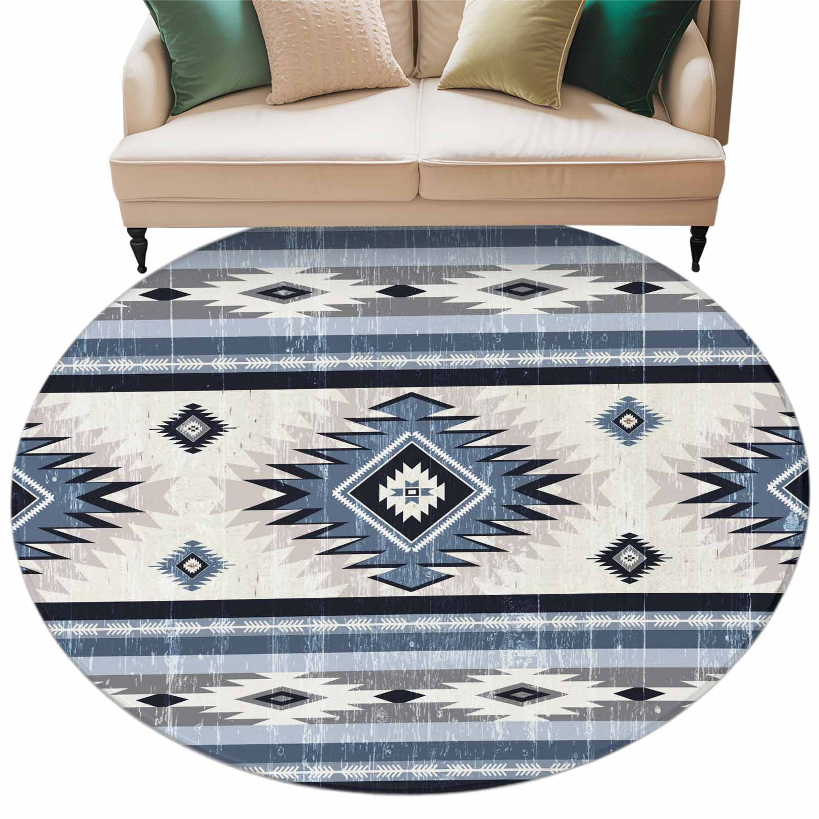 Blue Boho Large Area Rugs for Bedroom Living Room, Soft Non Slip Carpet ...