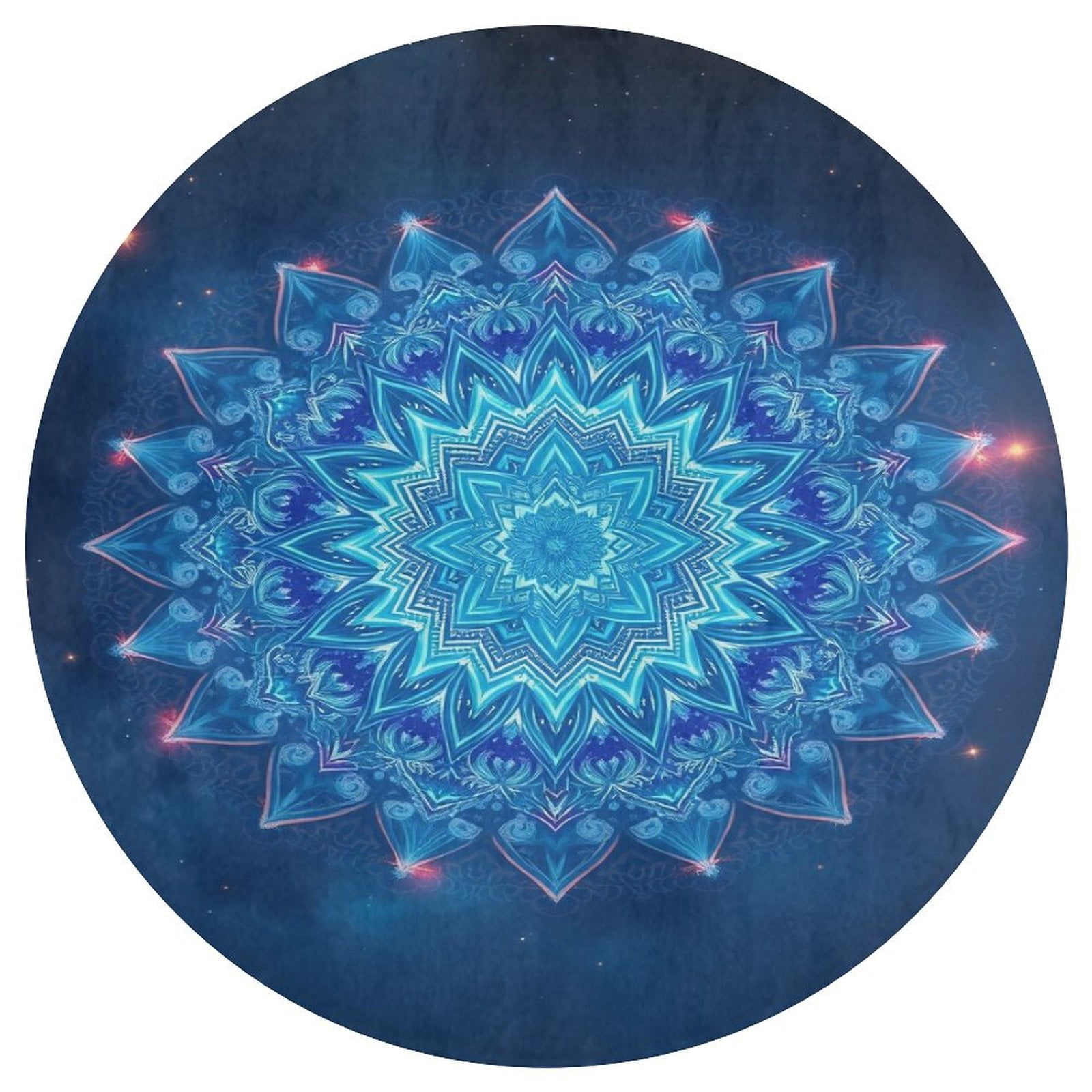 Blue Boho Mandala Round Area Rug Floor Carpets Washable Indoor Floor ...