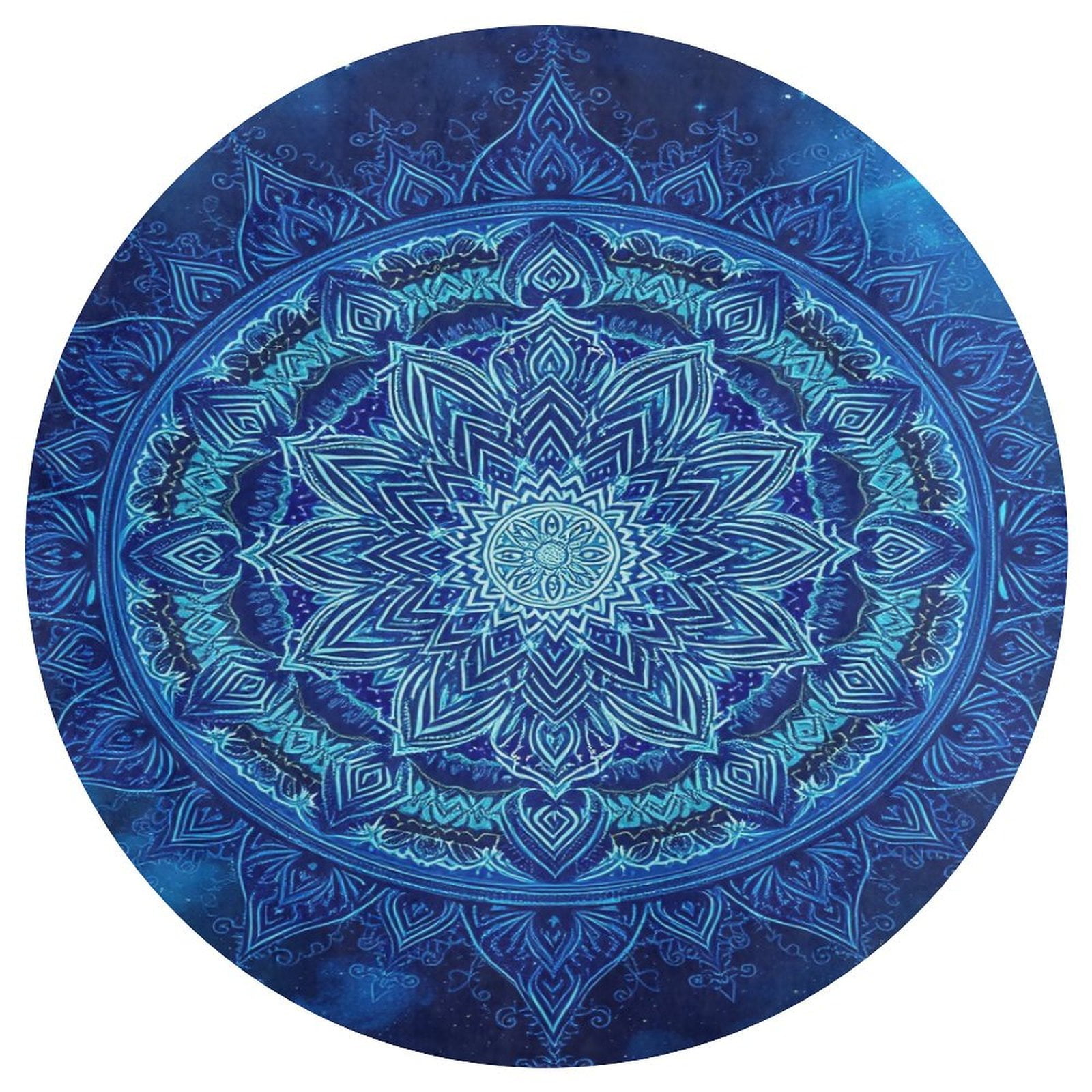 Blue Boho Mandala Round Area Rug Floor Carpets Washable Indoor Floor ...