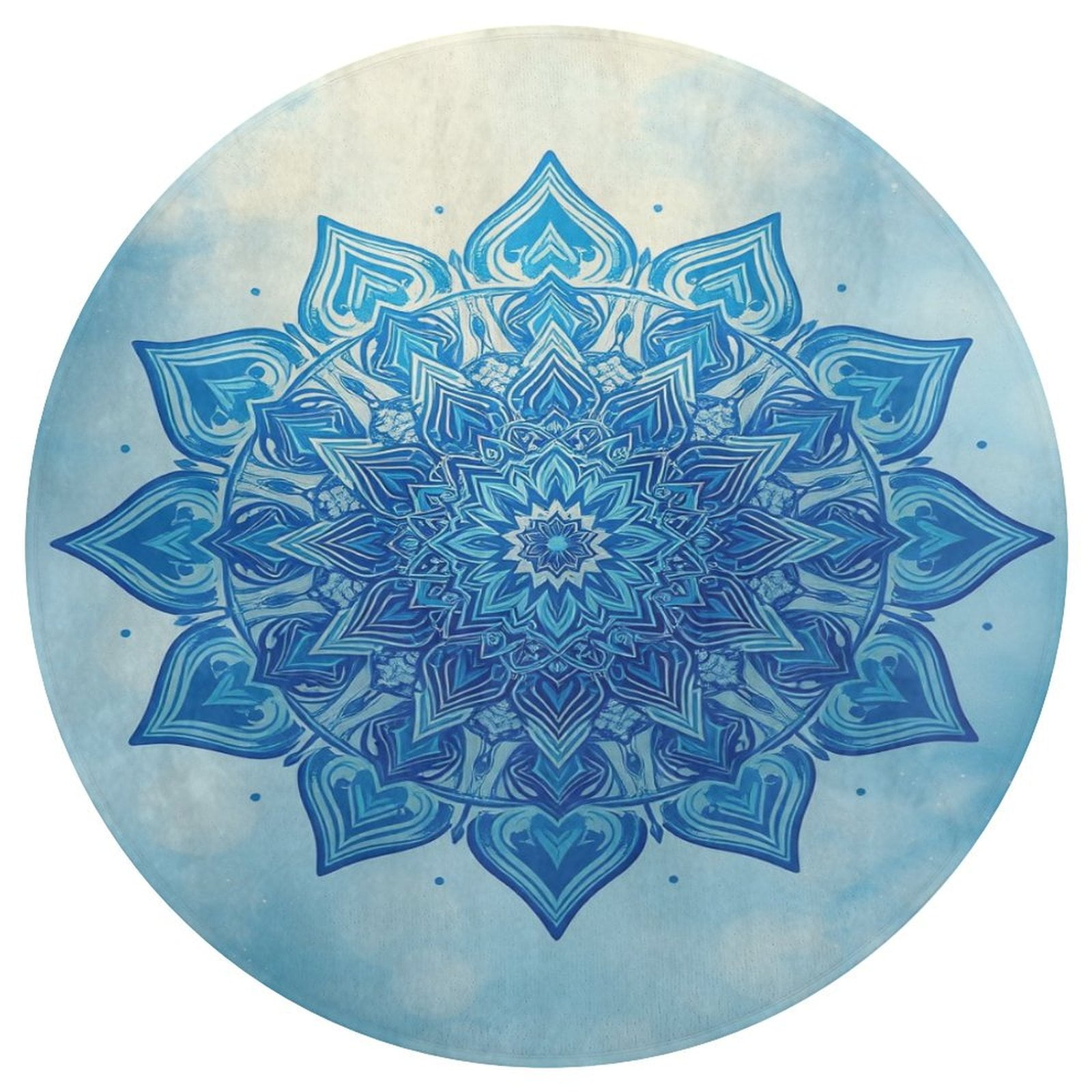 Blue Boho Mandala Round Area Rug Floor Carpets Washable Indoor Floor ...