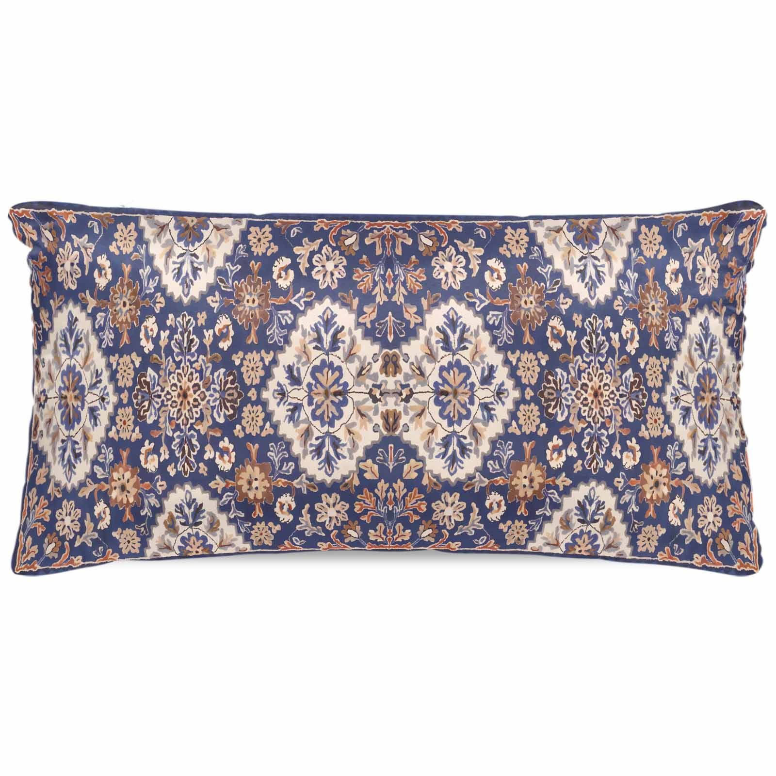 Blue Boho Pillow Cases Cal King Size, Smooth Satin Pillowcase for Hair ...