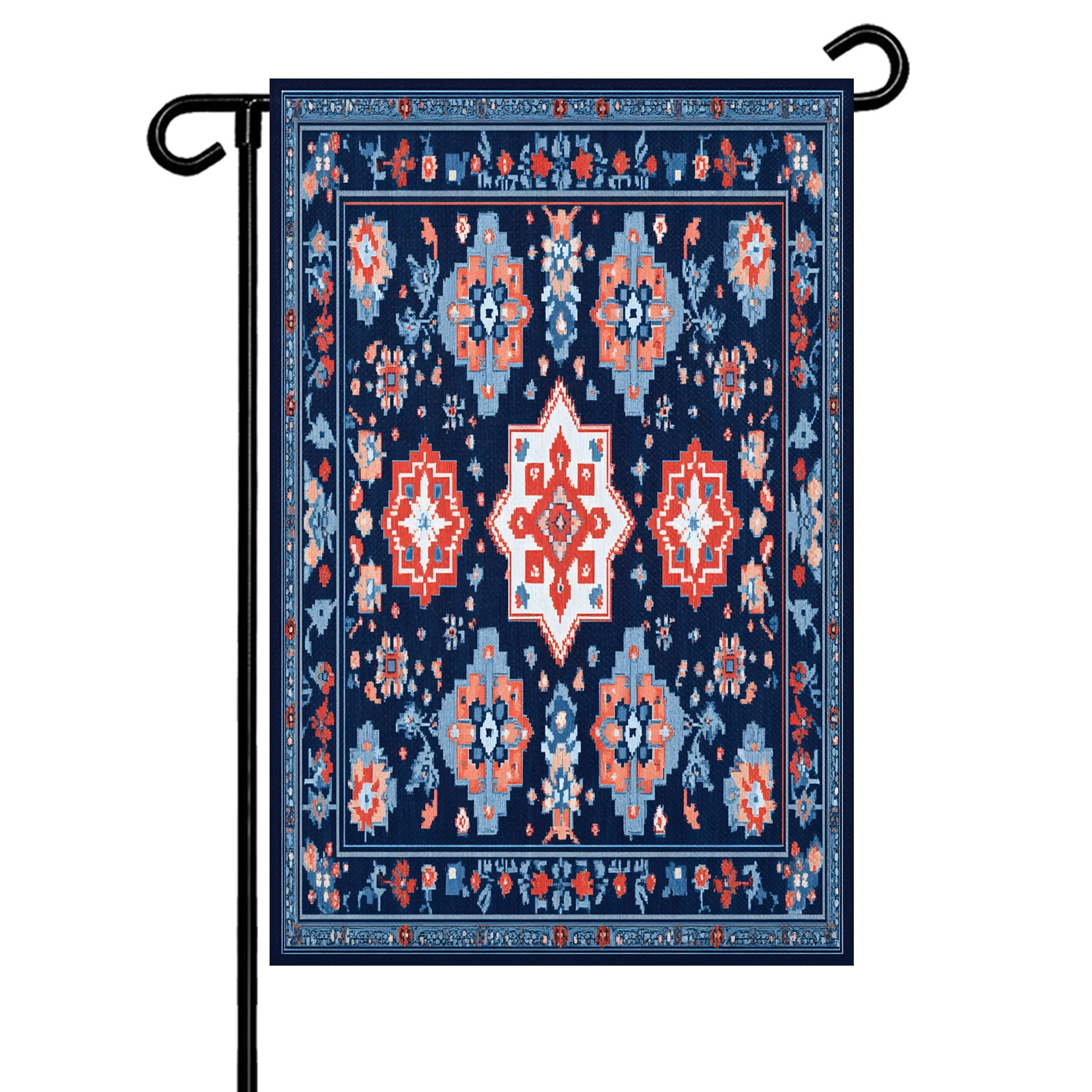 Blue Boho Retro Geometric Garden Flag 28x40 Inch Ethnic Abstract ...