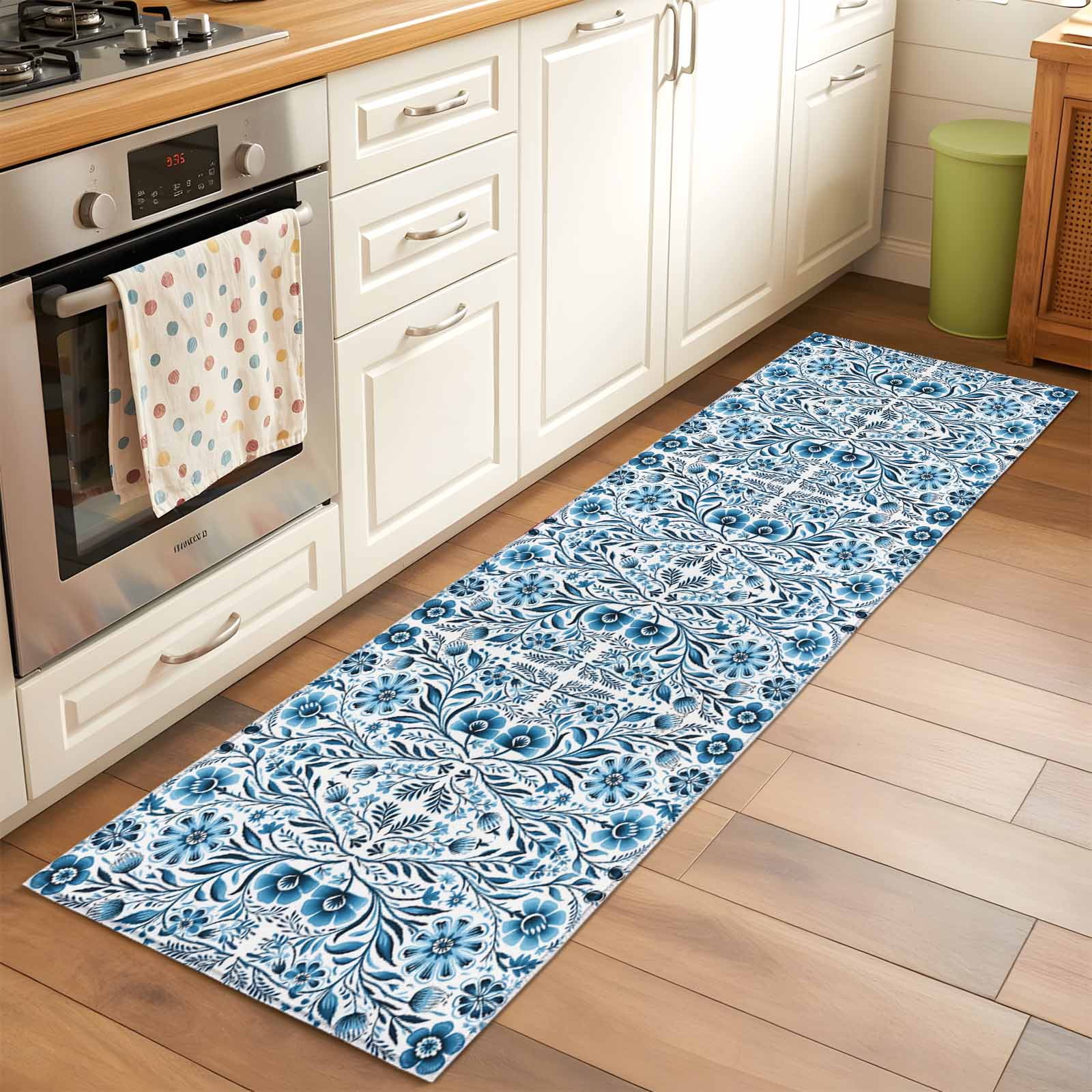 Blue Boho Runner Rug 2x6 FT, Non Slip Hallway Carpet, Ethnic Tribal ...