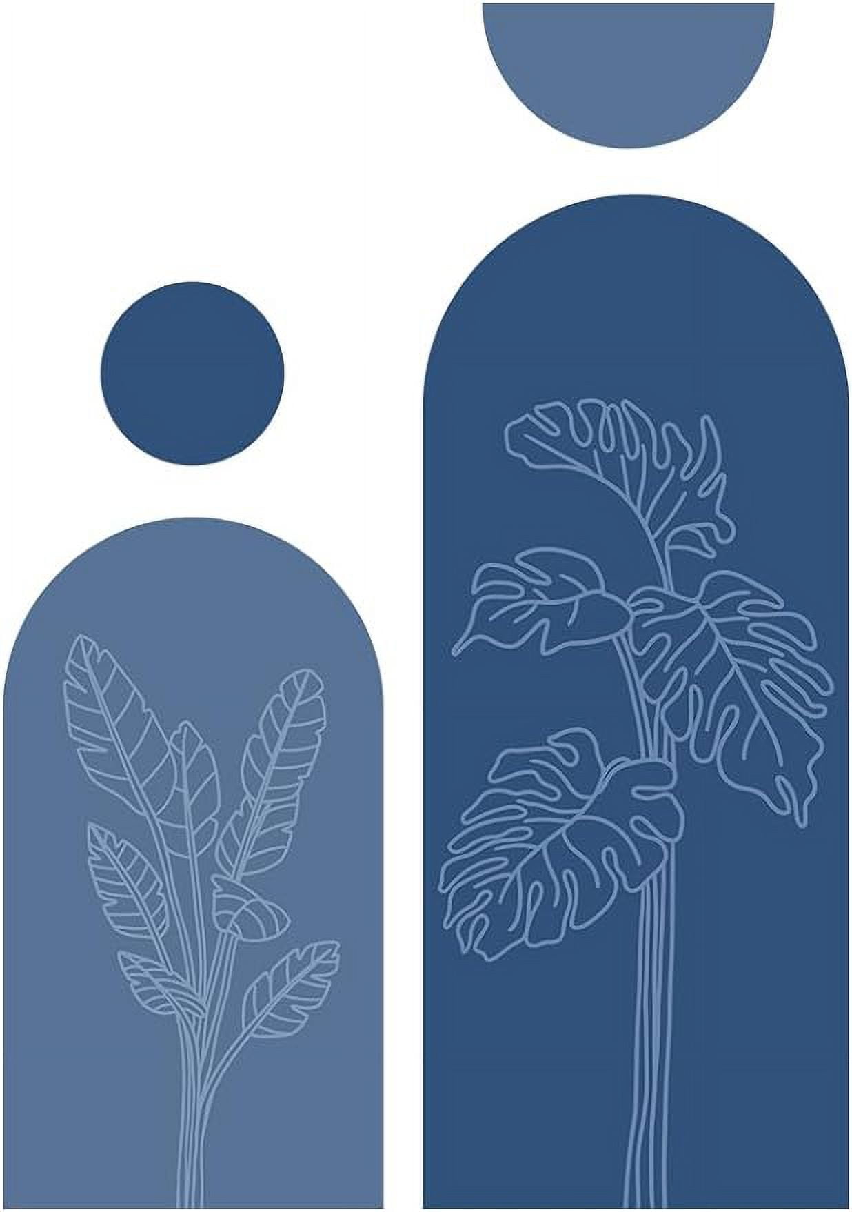 Blue Boho Style Wall Sticker Arches Mostera Wall Decal with Banana ...