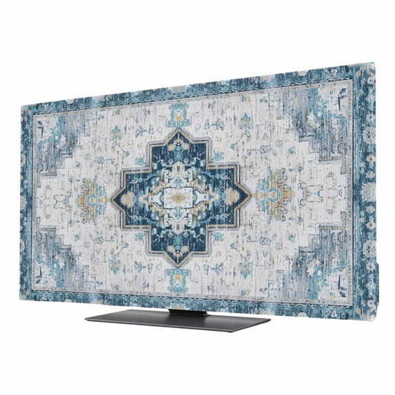 Blue Boho TV Cover for 24 Inch Screen,Stretch Fabric Dustproof TV ...