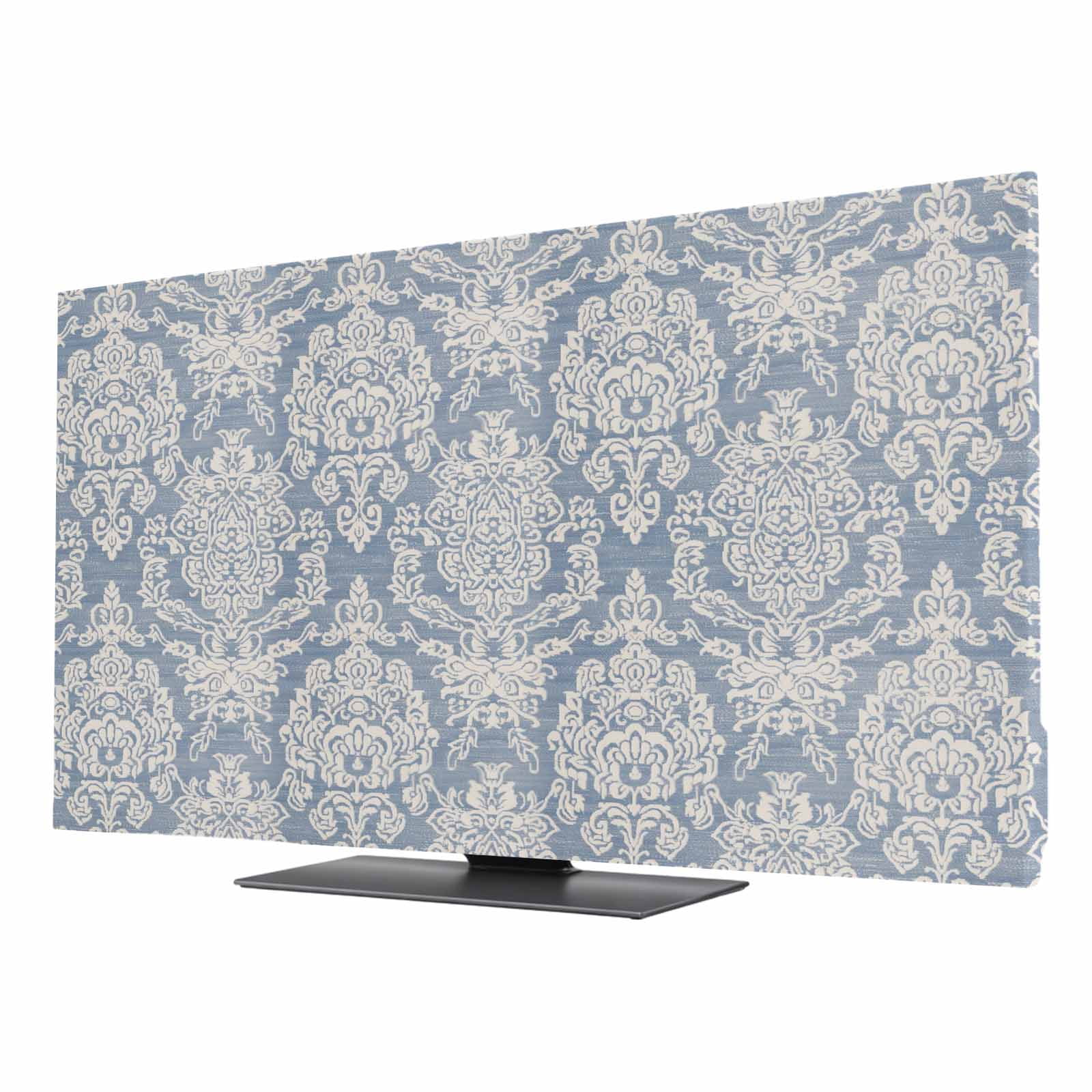 Blue Boho TV Cover for 65 Inch Screen,Stretch Fabric Dustproof TV ...