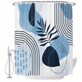 Blue Bohogeometric Shower Curtain Set - 48" x 72" Washable Bathtub ...