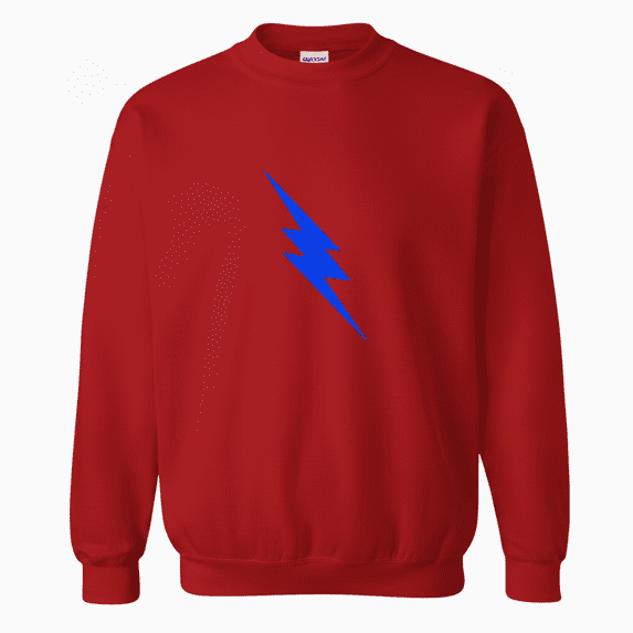 Blue Bolt Lightning Retro Storm Energy Power Art Sweatshirt, up to size ...