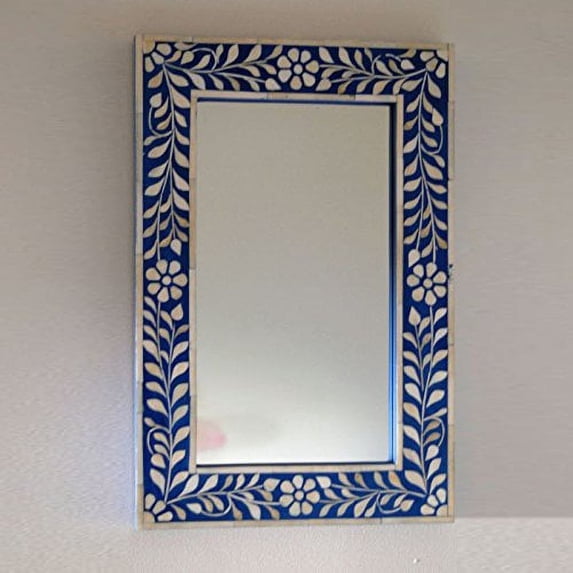 Blue Bone Inlay Floral Mirror - Walmart.com