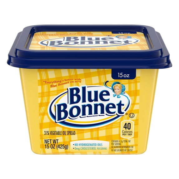 Blue Bonnet Vegetable Oil Spread 15 oz, Soft Butter Substitute, Low ...