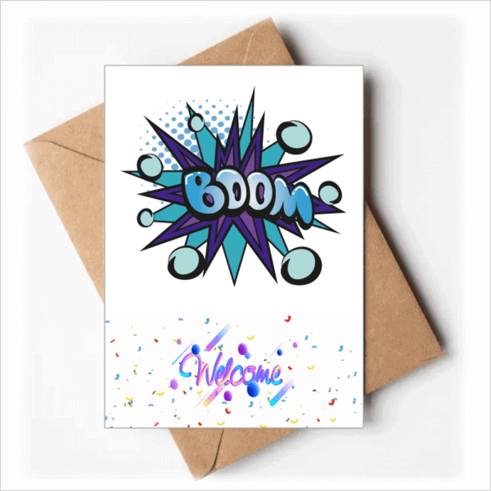 Blue Boom Bubble Art Deco Fashion Welcome Back Greeting Cards Envelopes ...