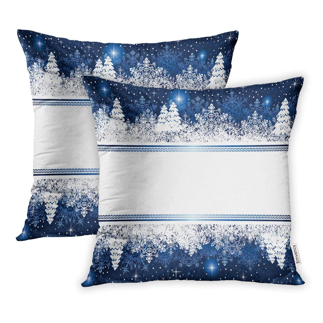 Blue Border Abstract Winter Snowflakes Stars and Christmas Tree Snow ...