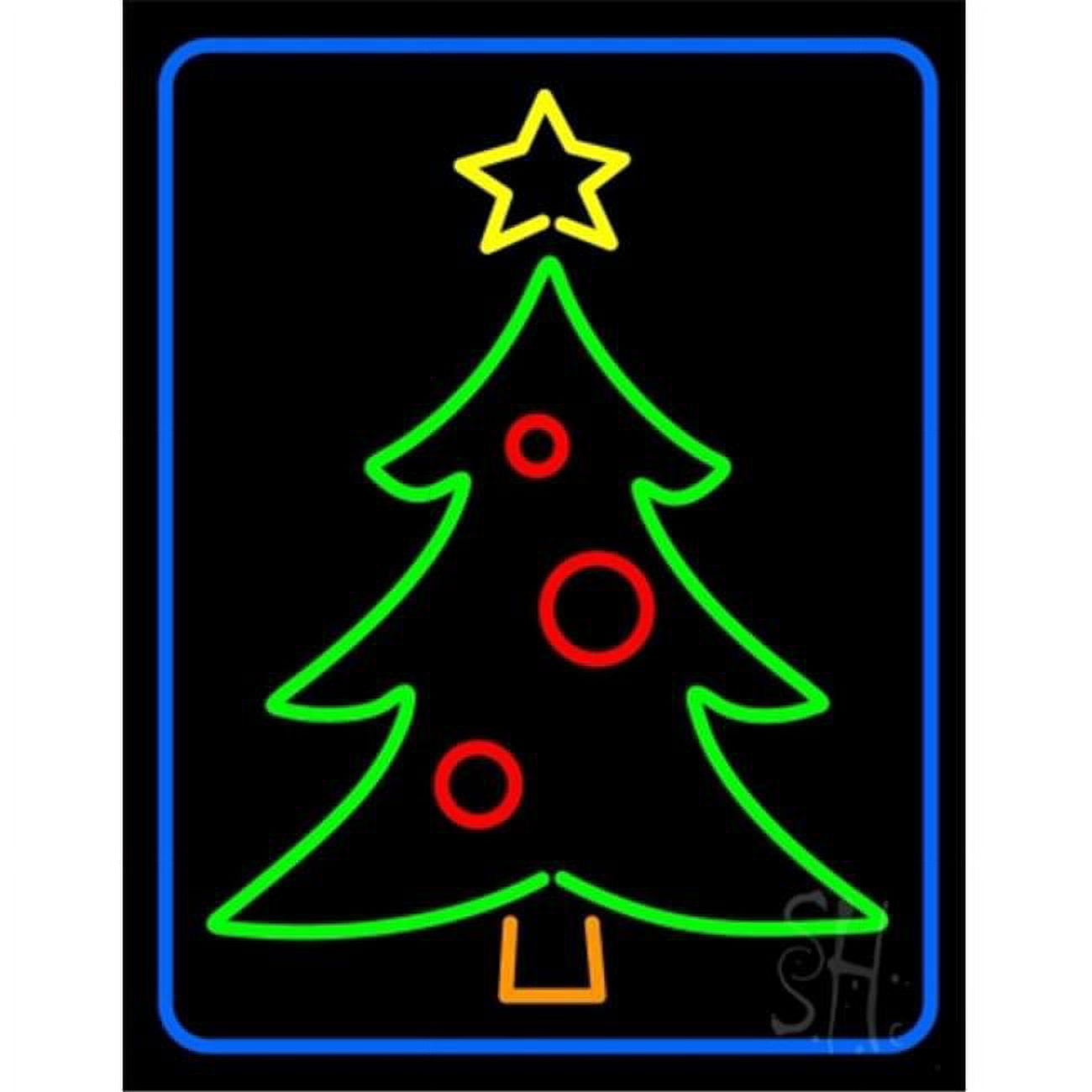 Blue Border Green Christmas Tree Neon Sign, 31 x 3 x 24 in. - Walmart.com