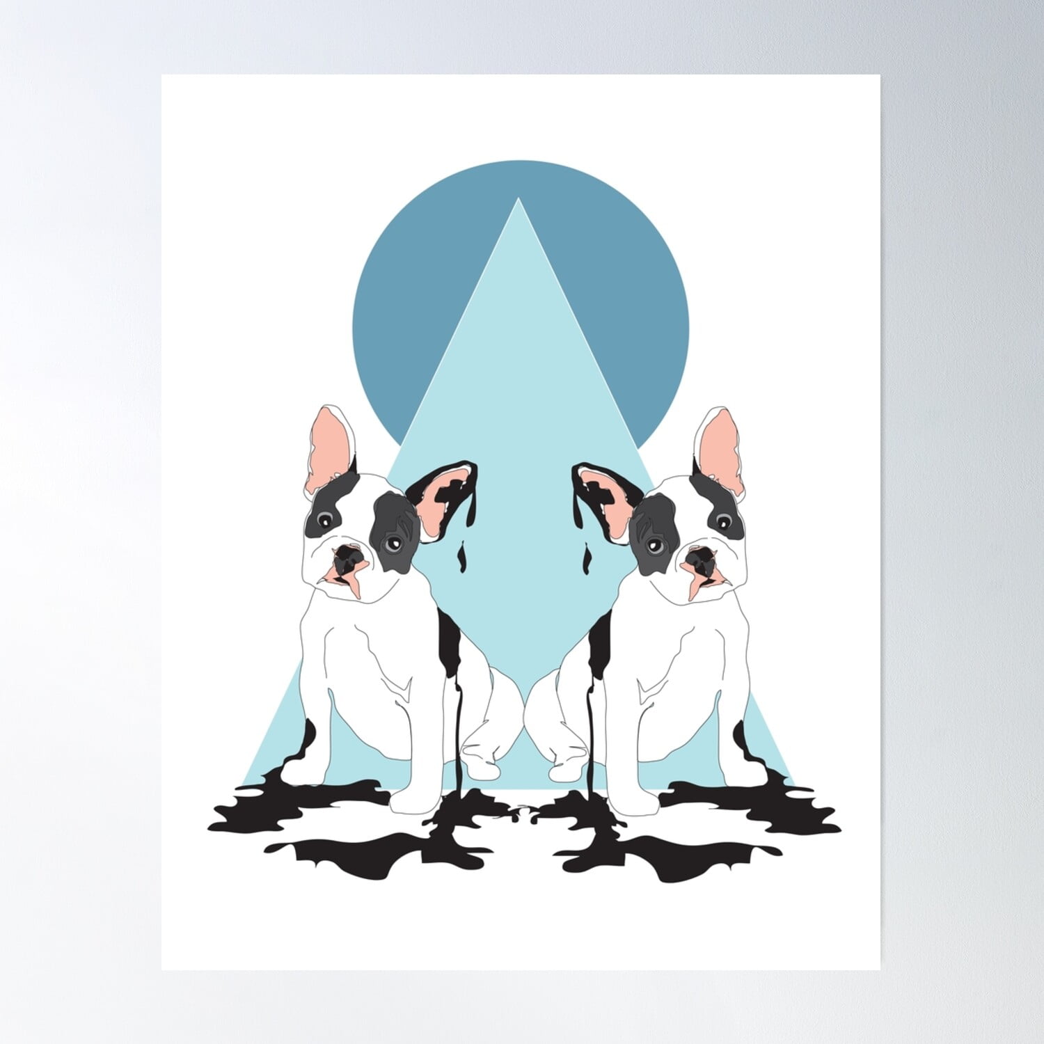 Blue Boston Terriers Poster Wall Art, Modern Wall Decor, 12x18 UNFRAMED ...