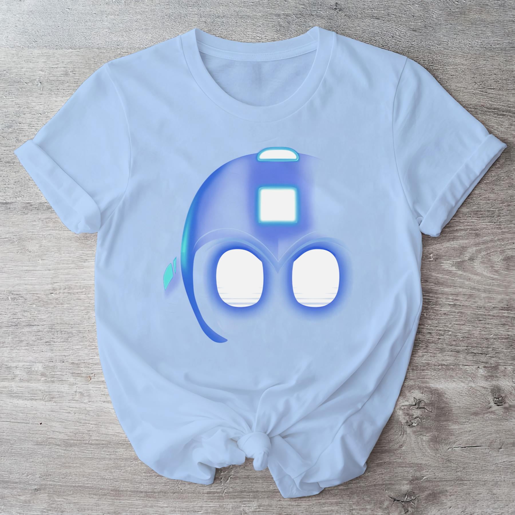 Blue Bot Hero Helmet Shirt, Retro Action Game-Inspired Graphic Tee ...