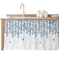 Blue Botanical Cabinet Curtains 28"W x 51"L,Dustproof Sink Skirt ...