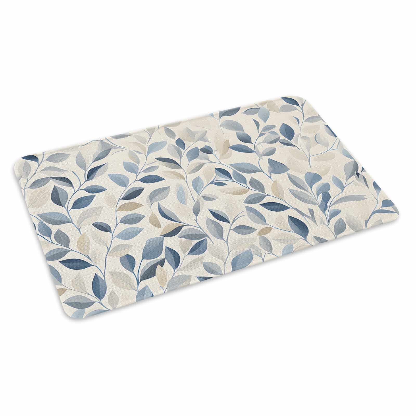 Blue Botanical Doormat Outdoor Entrance 16"x24", Farmhouse Spring ...